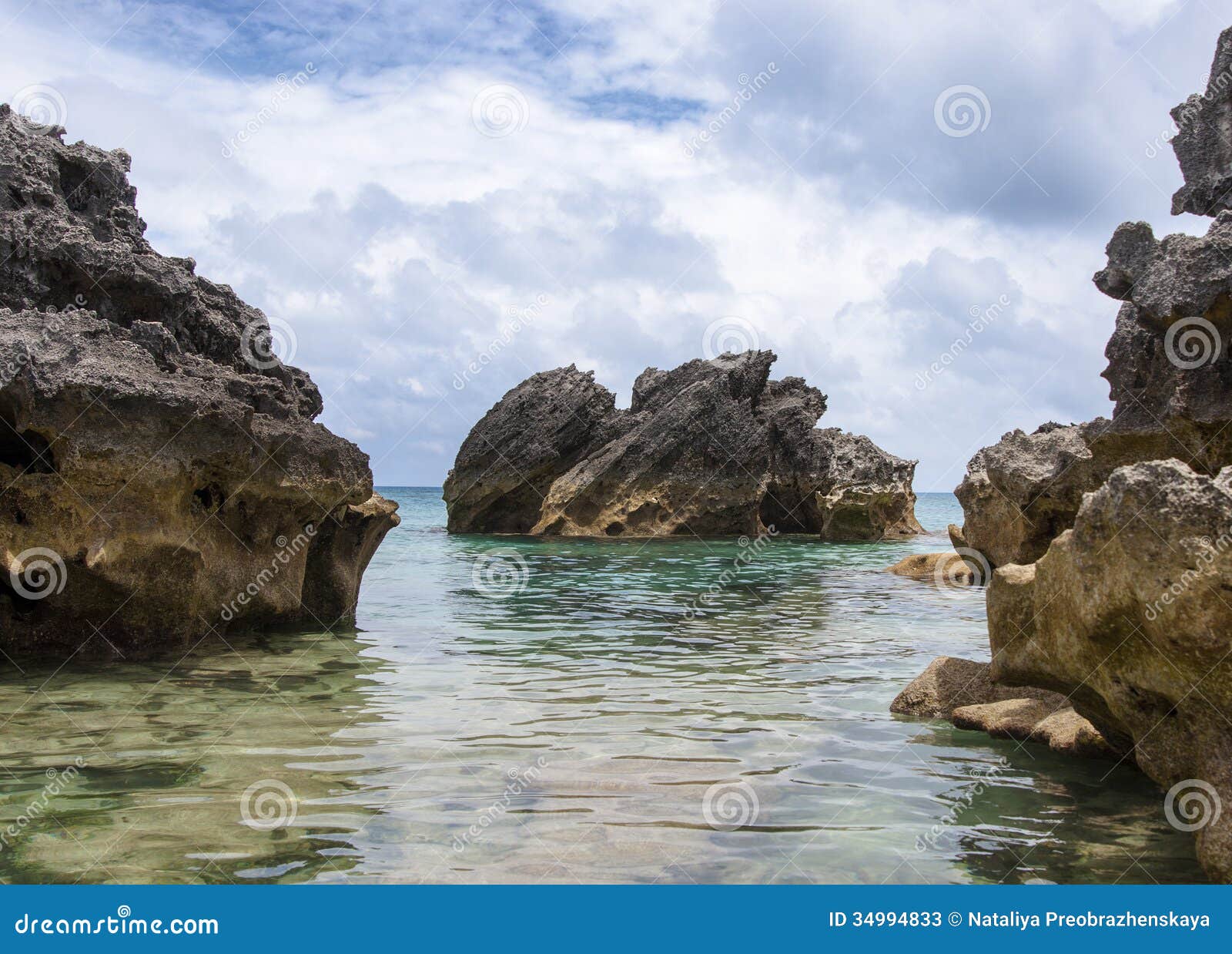 Bermuda Beach. stock image. Image of blue, cliff, landscape - 34994833