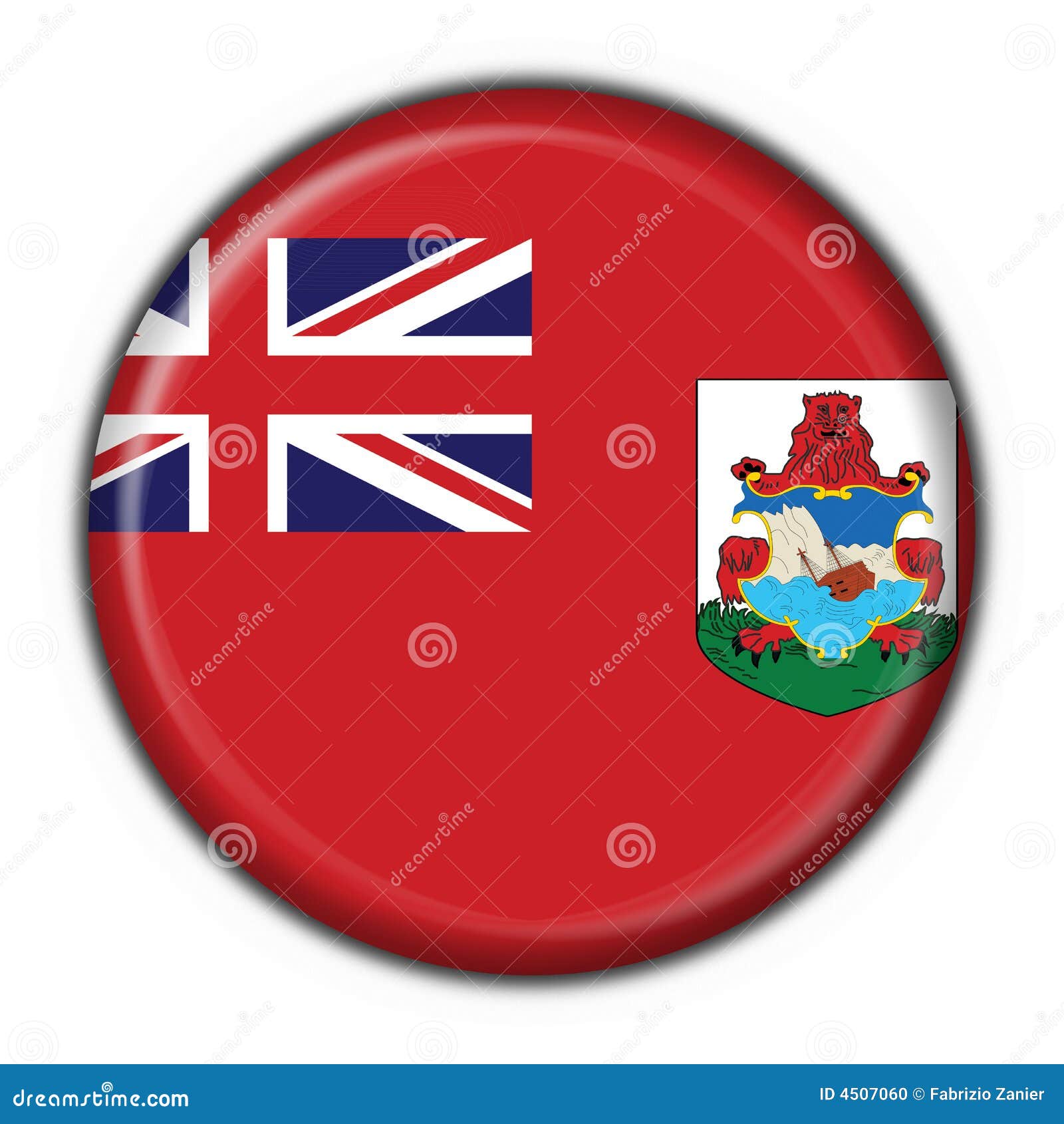Bermuda Button Flag Round Shape Stock Illustration - Illustration of ...