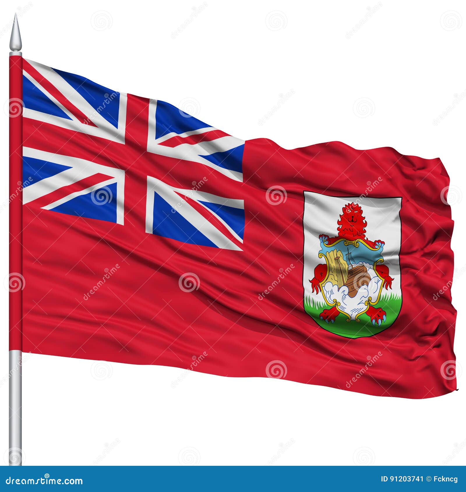 Bermuda Flag on Flagpole stock image. Image of patriot - 91203741