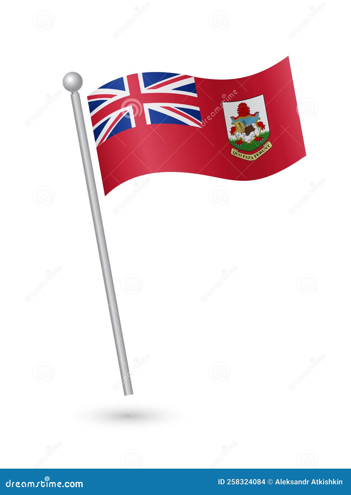 Bermuda flag stock vector. Illustration of waving, patriotism - 258324084