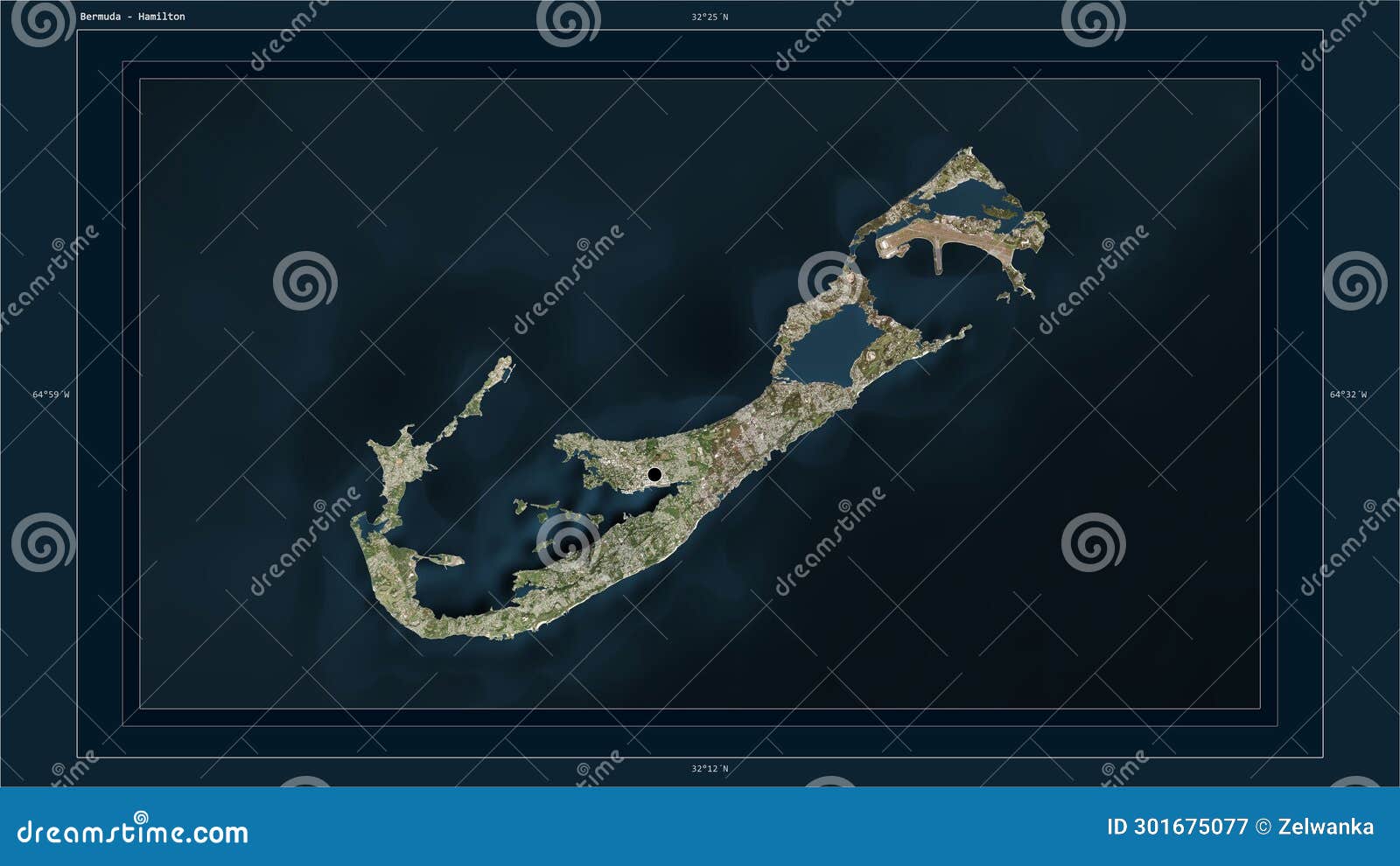 Bermuda Highlighted - Composition. High-res Satellite Stock ...