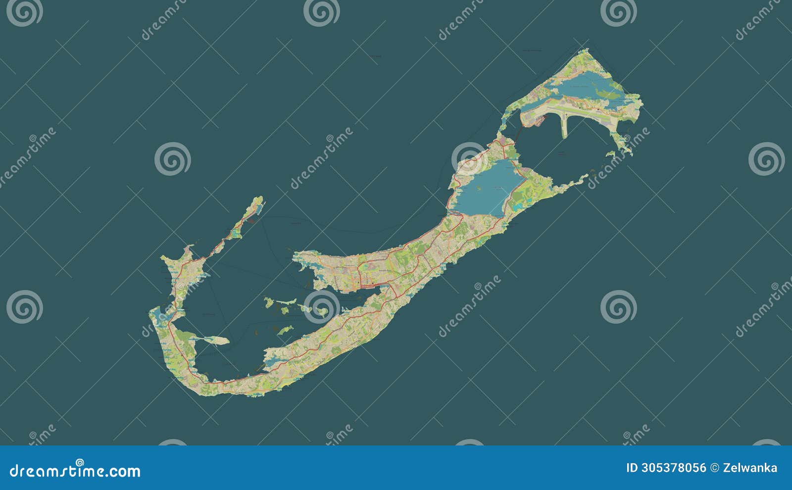 Bermuda Highlighted. Topo Humanitarian Stock Illustration ...