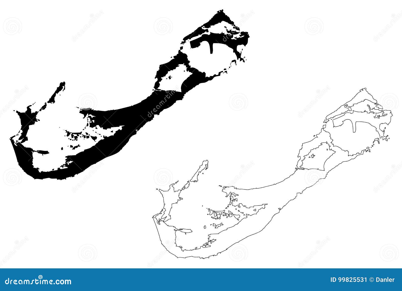 Bermuda island map vector stock vector. Illustration of america - 99825531