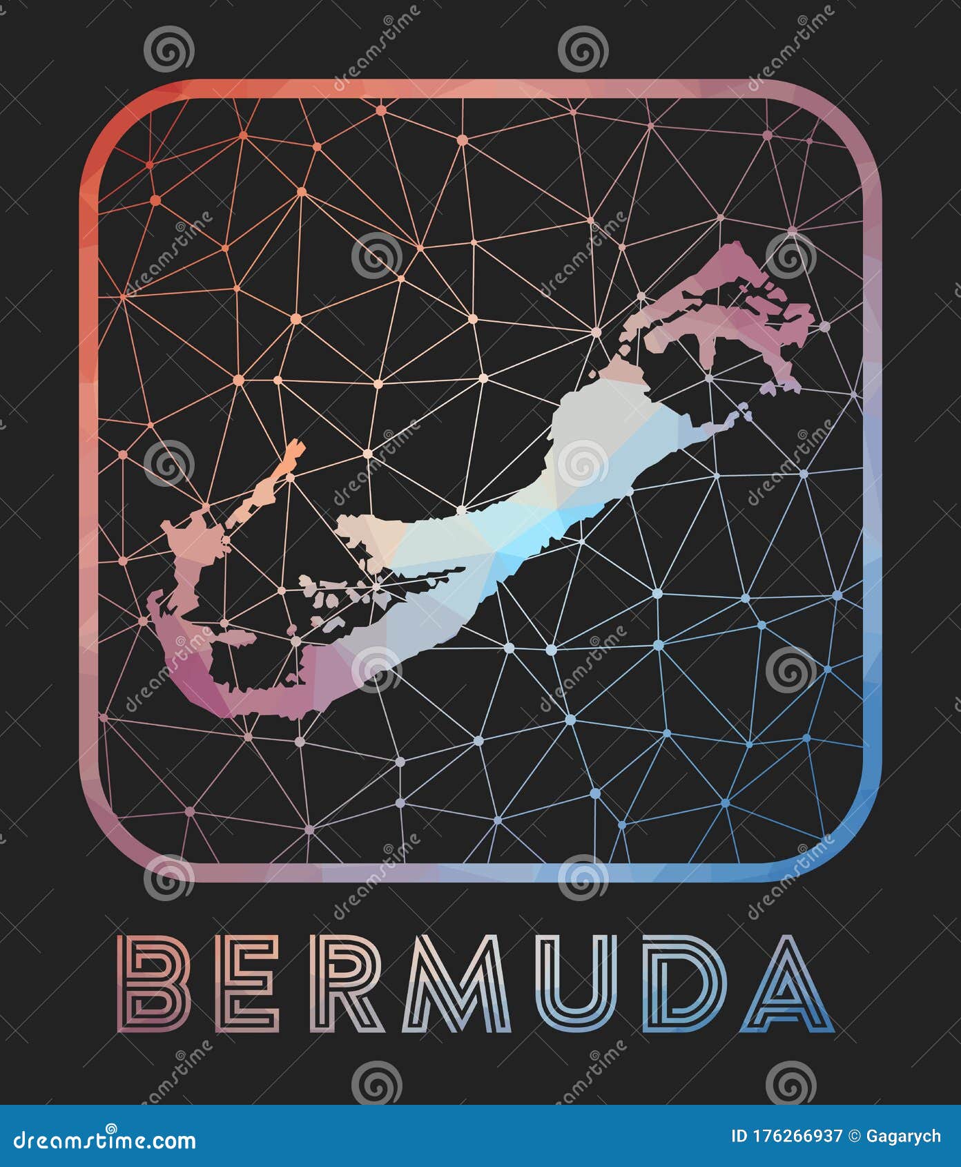 Bermuda map design. stock vector. Illustration of outline - 176266937
