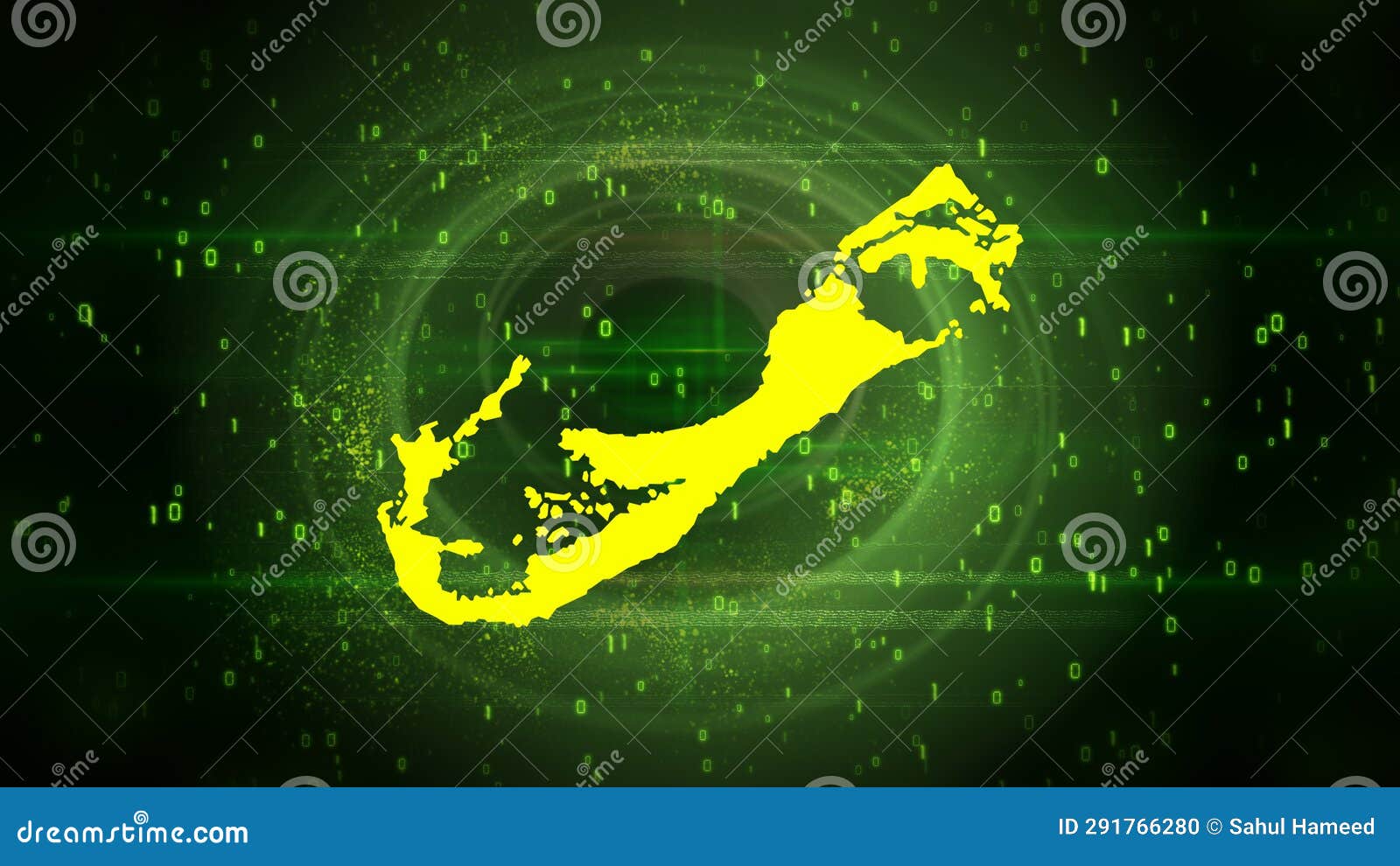 Bermuda Map on Digital Background Stock Illustration - Illustration of ...