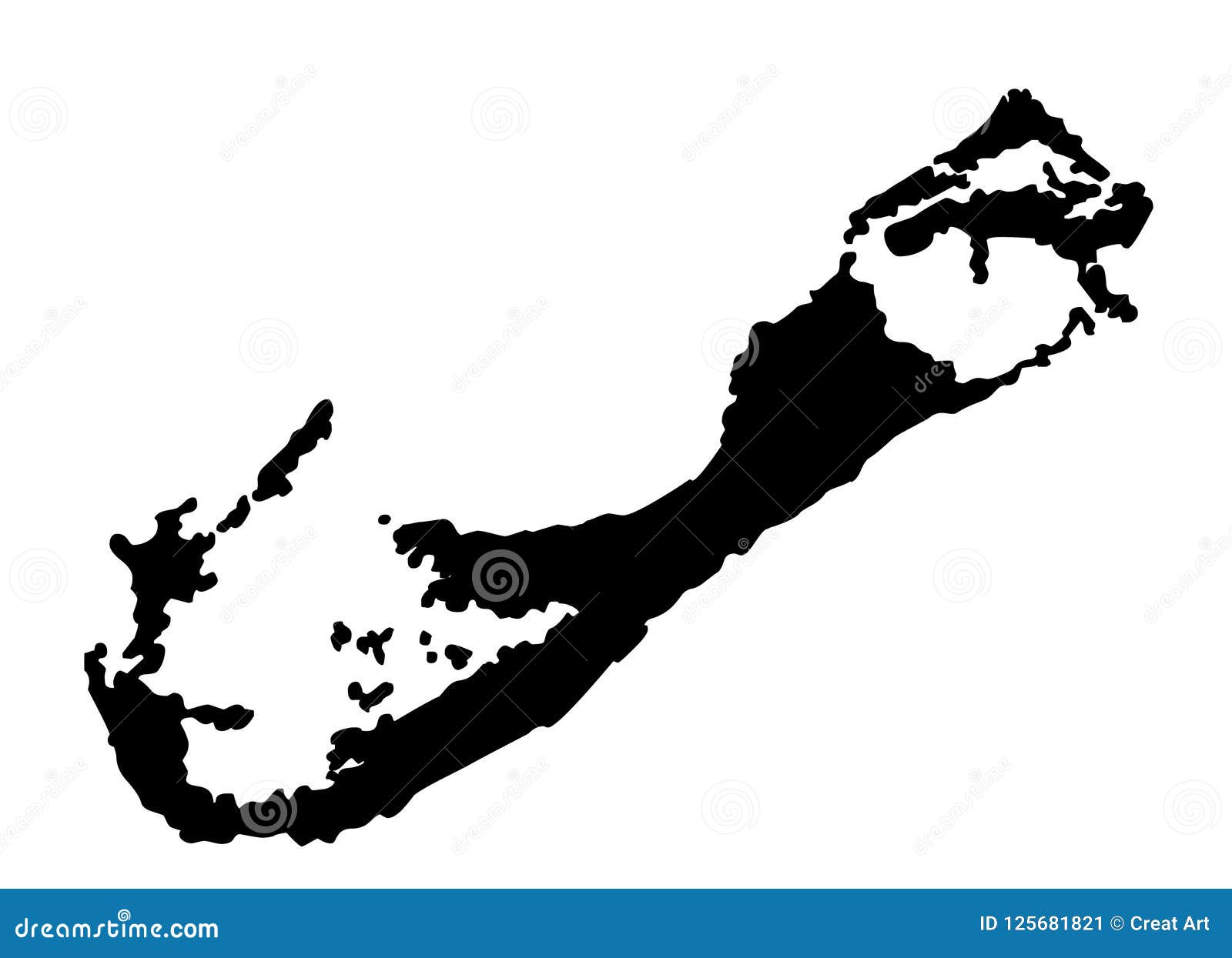 Bermuda Map Silhouette Vector Illustration Stock Vector - Illustration ...