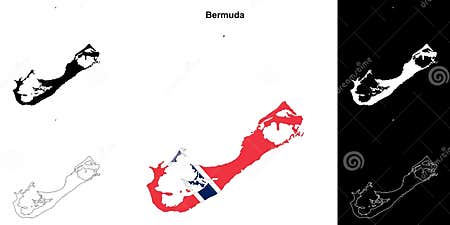 Bermuda outline map stock vector. Illustration of boundaries - 323783296