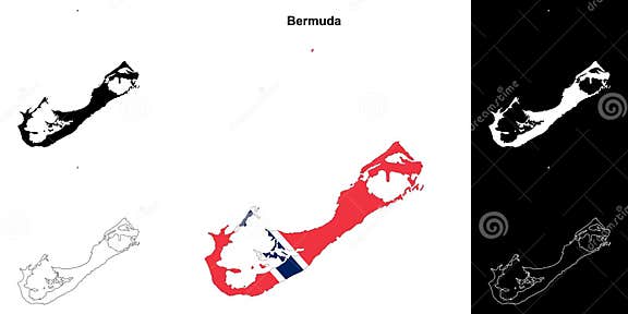 Bermuda outline map stock vector. Illustration of boundaries - 323783296