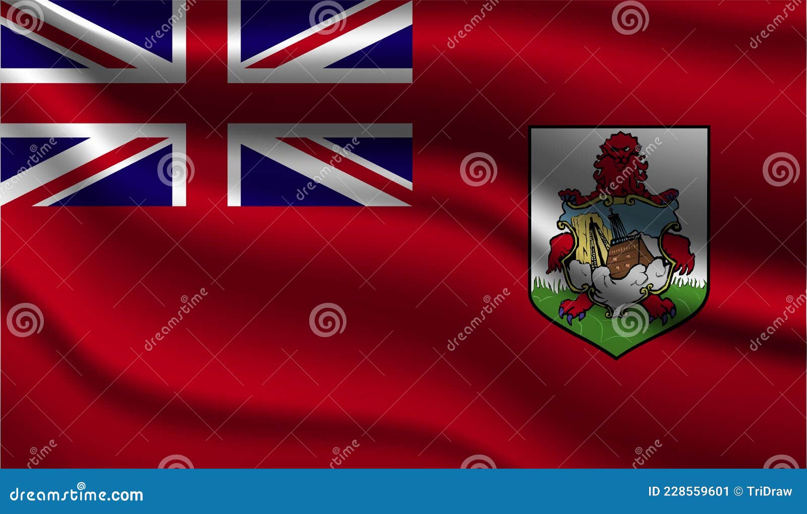Bermuda Realistic Flag Illustration. | CartoonDealer.com #137958930
