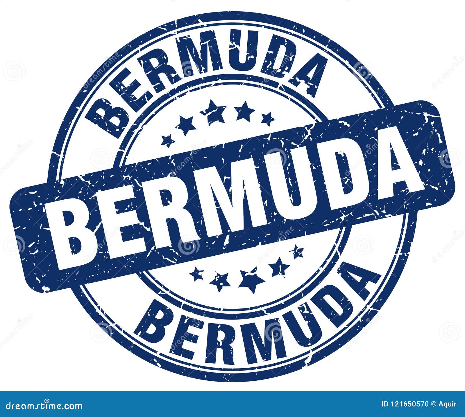 Bermuda Round Rubber Stamp With Island Map. Vector Illustration ...