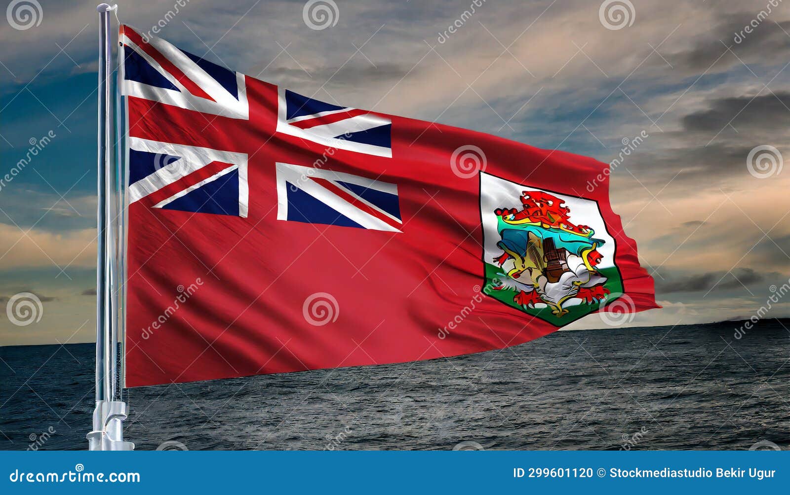 Bermuda Waving Flag stock illustration. Illustration of patriotic ...