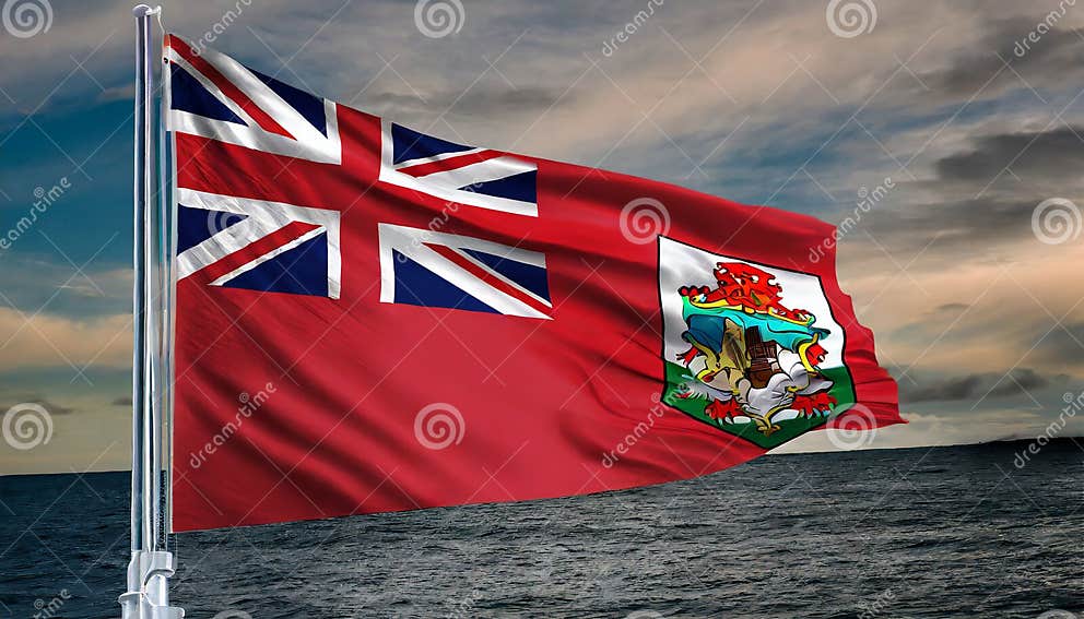 Bermuda Waving Flag stock illustration. Illustration of patriotic ...
