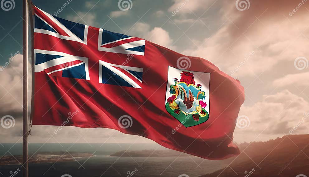 Bermuda Waving Flag stock illustration. Illustration of color - 299601740