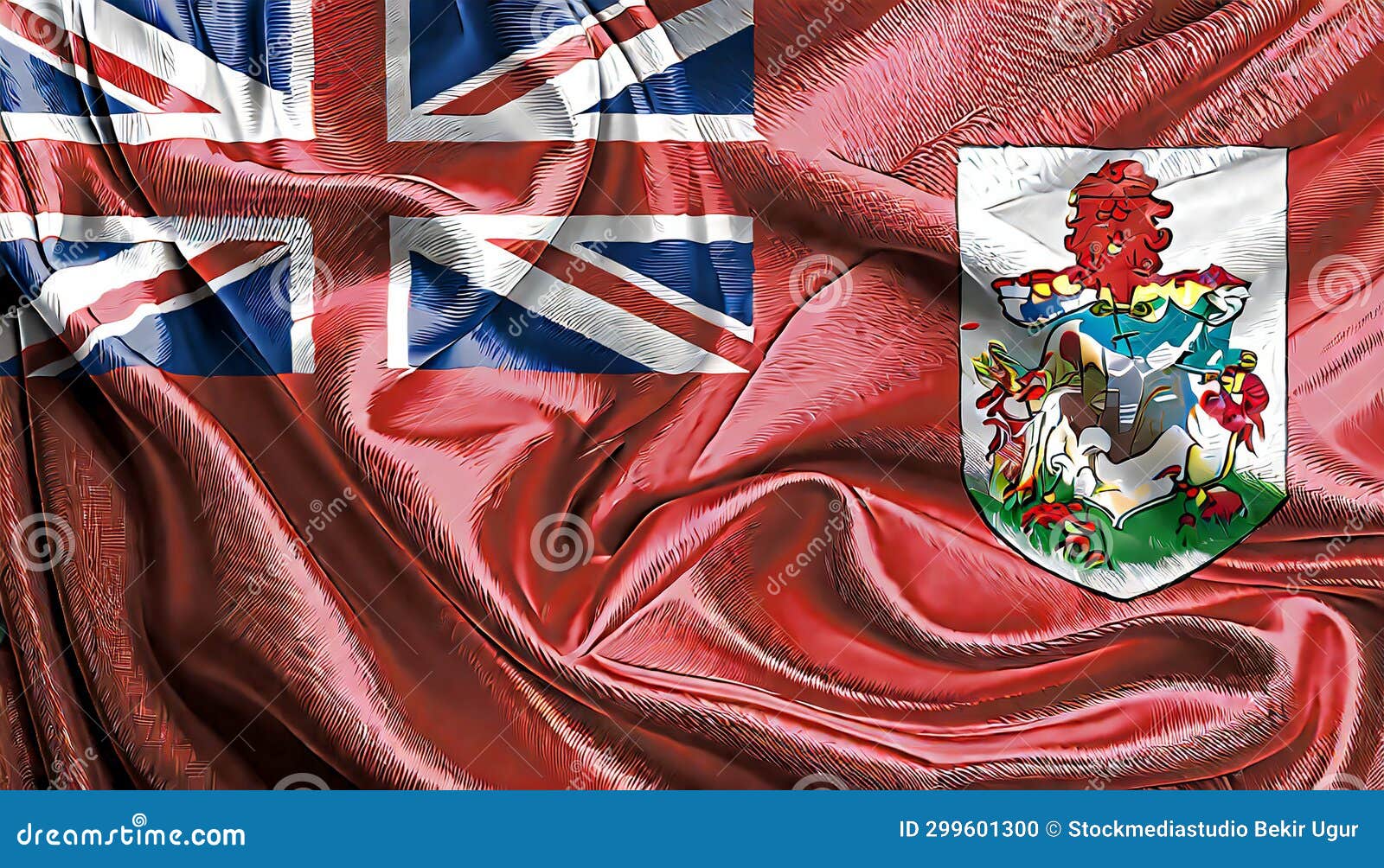 Bermuda Waving Flag stock illustration. Illustration of islands - 299601300
