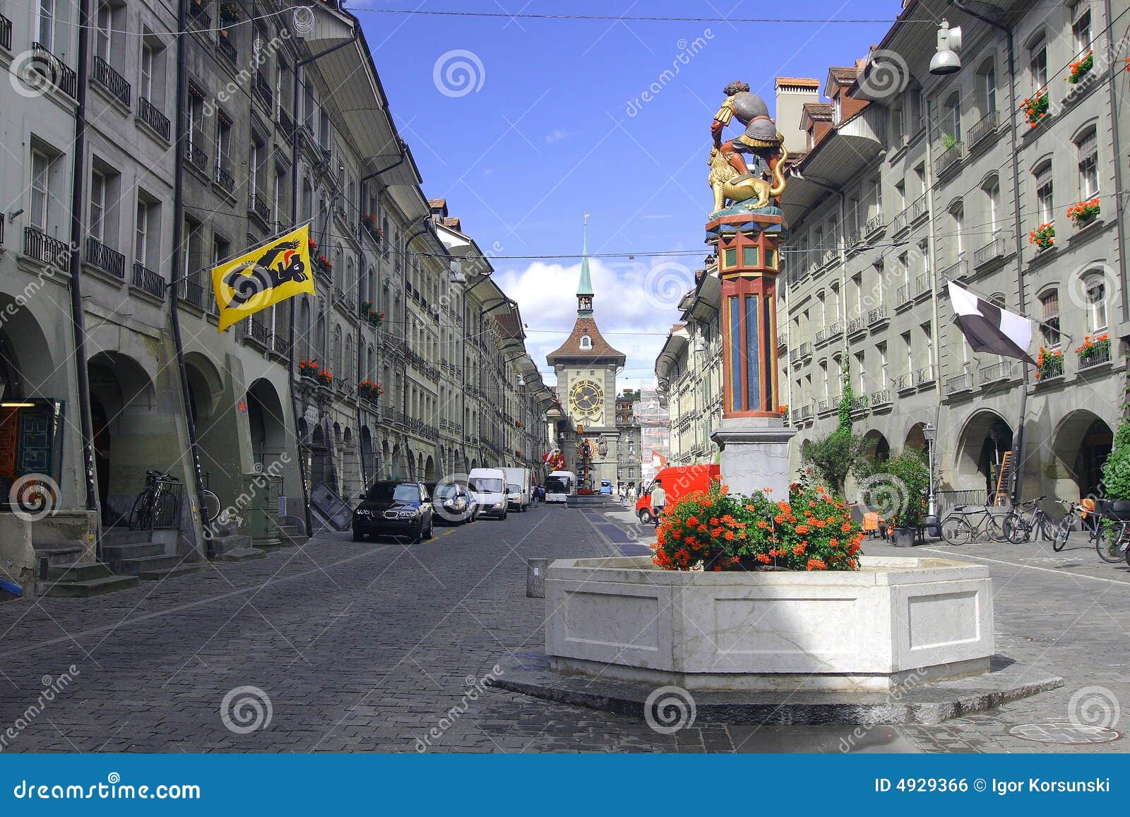 Bern stock photo. Image of canton, buildings, tower, flags - 4929366