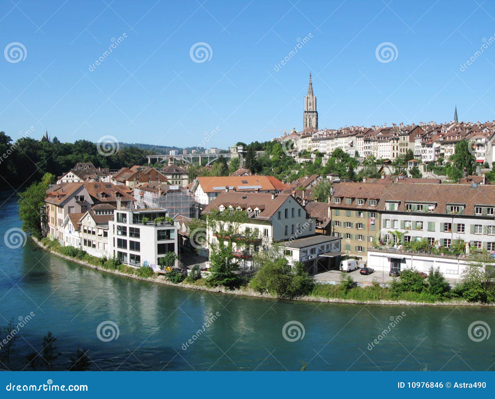 Bern and Aare river stock photo. Image of river, architecture - 10976846