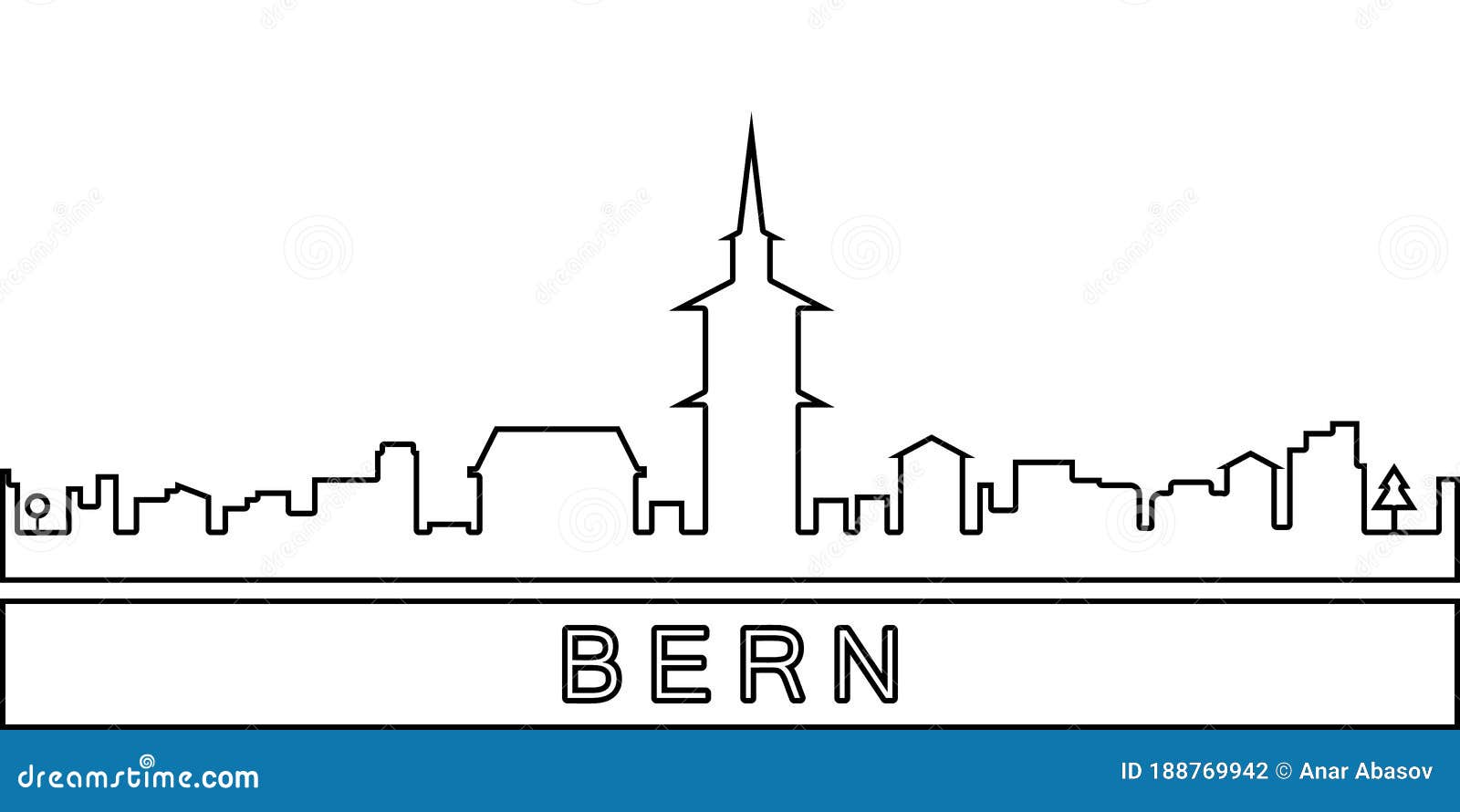 Bern Map. Detailed Map Of Bern City Poster With Streets, Water Cartoon ...