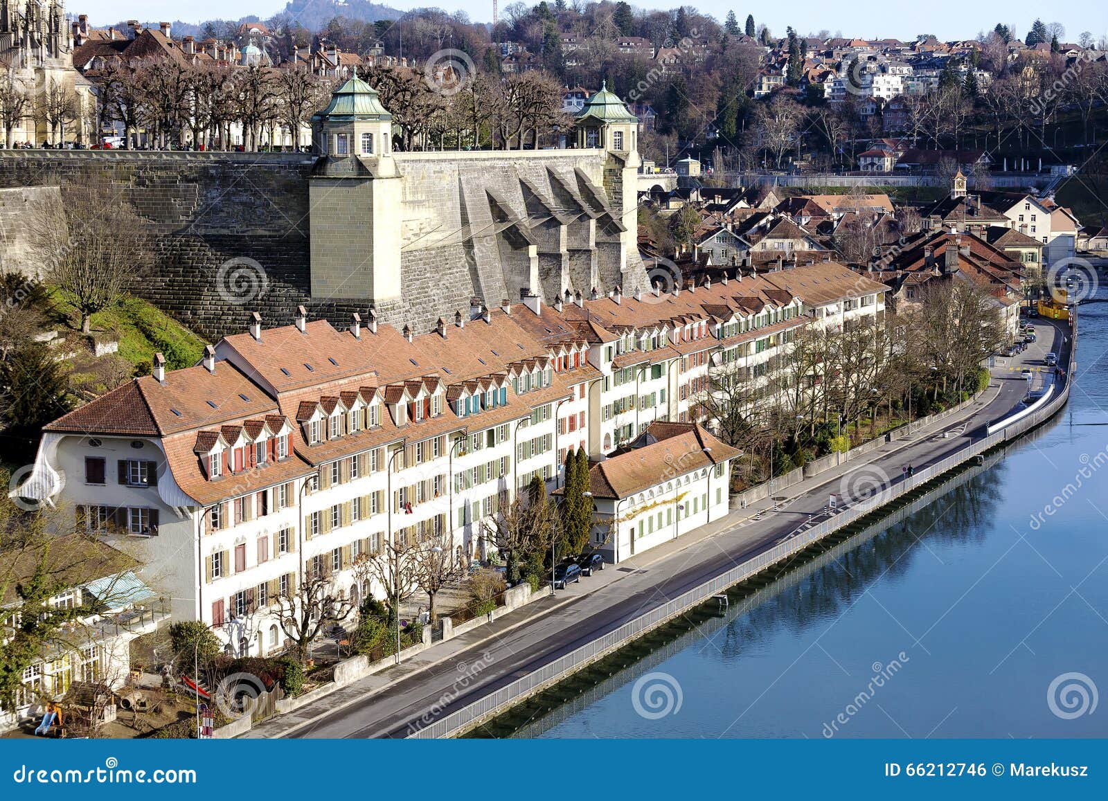 Bern, Muenster Platform by Aare River Editorial Photo - Image of ...