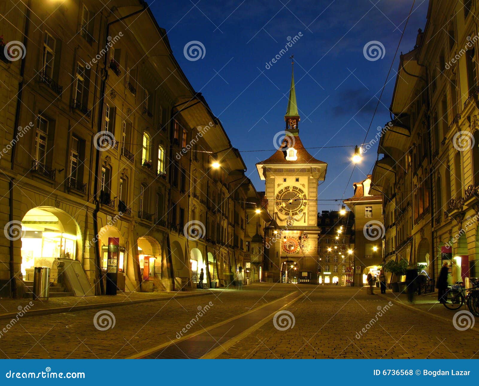 Bern Old Town at Night 01, Switzerland Stock Photo - Image of editorial ...