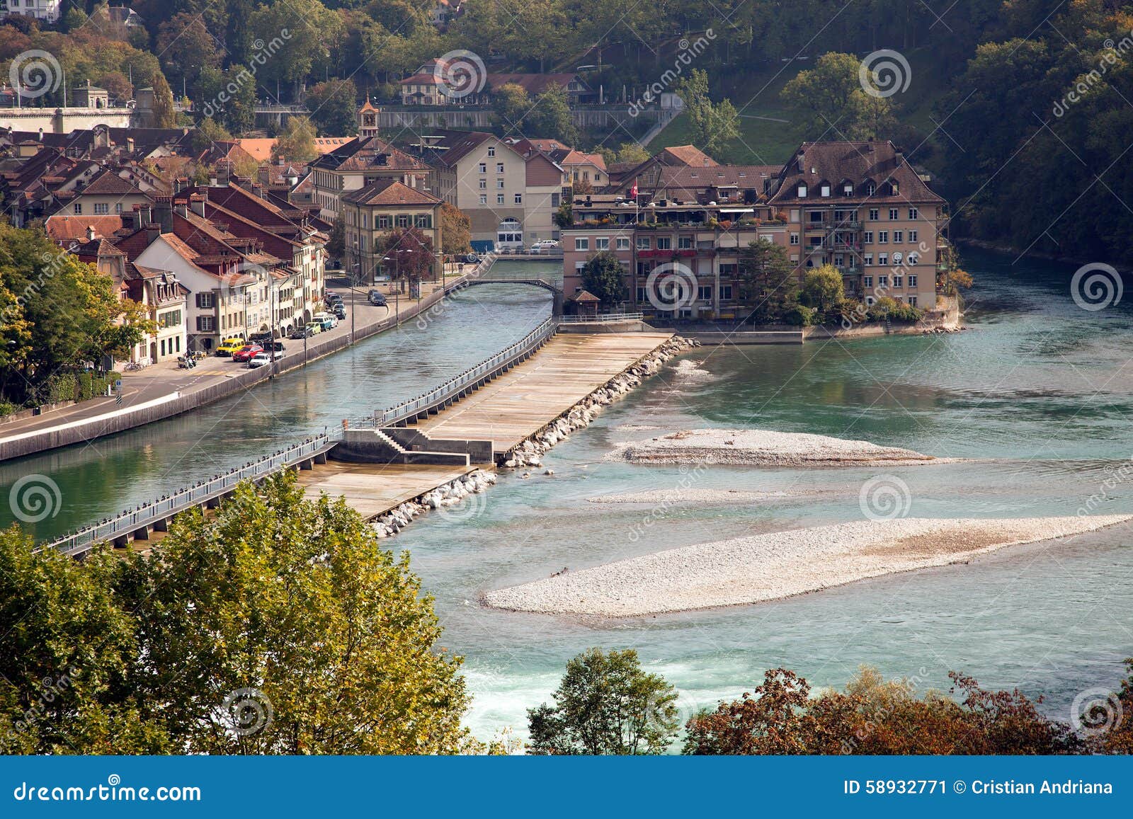 Bern Old Town, River and Bridges, Switzerland Stock Image - Image of ...