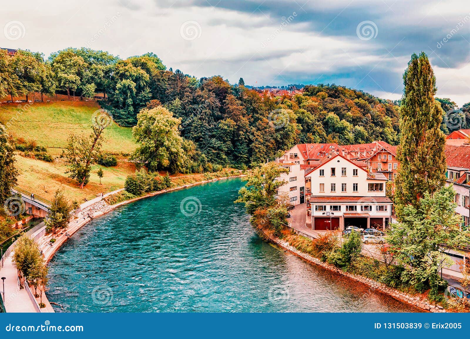 Landscape with Aare River in Bern Switzerland Editorial Stock Image ...