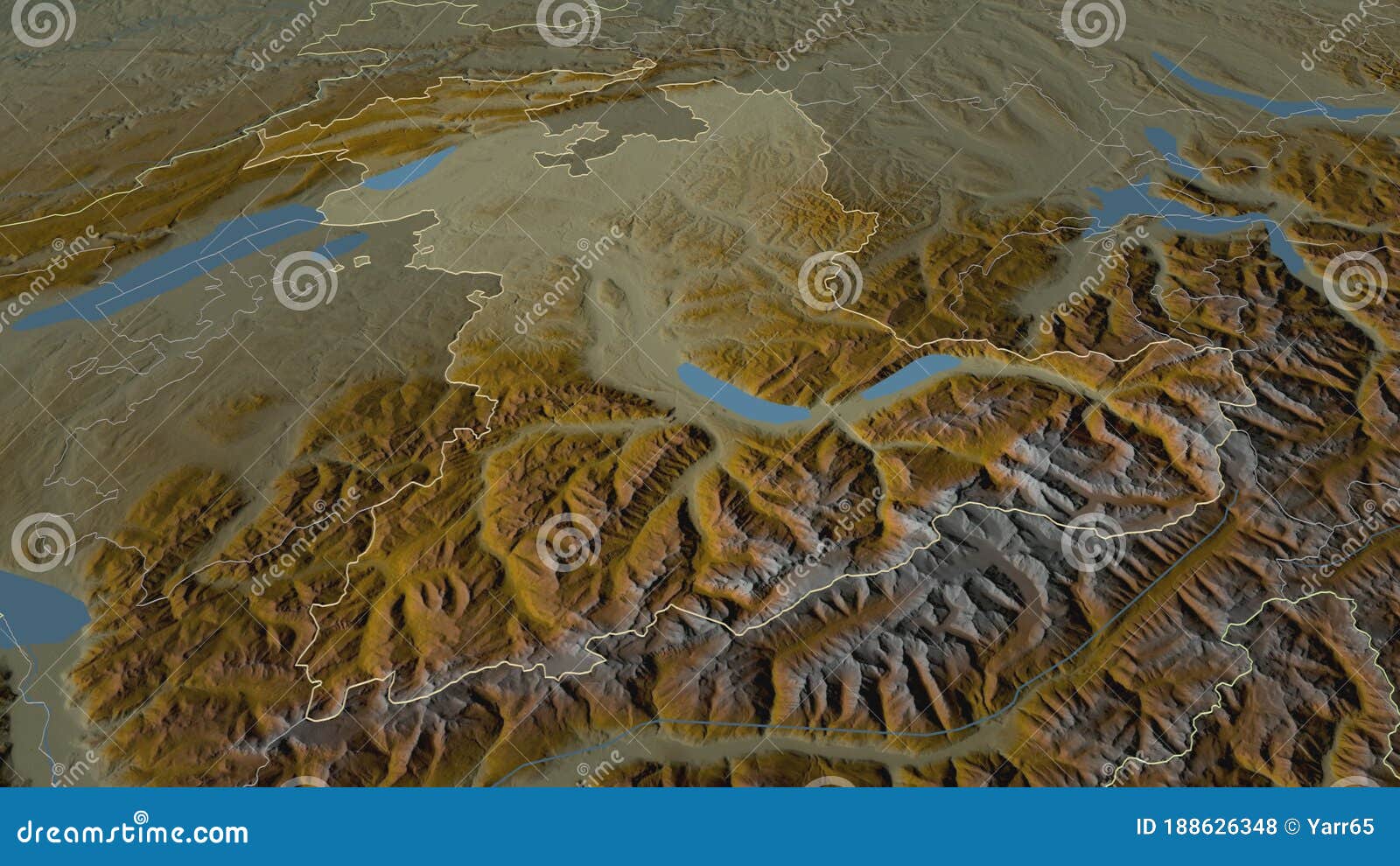 Bern, Switzerland - Outlined. Relief Stock Illustration - Illustration ...