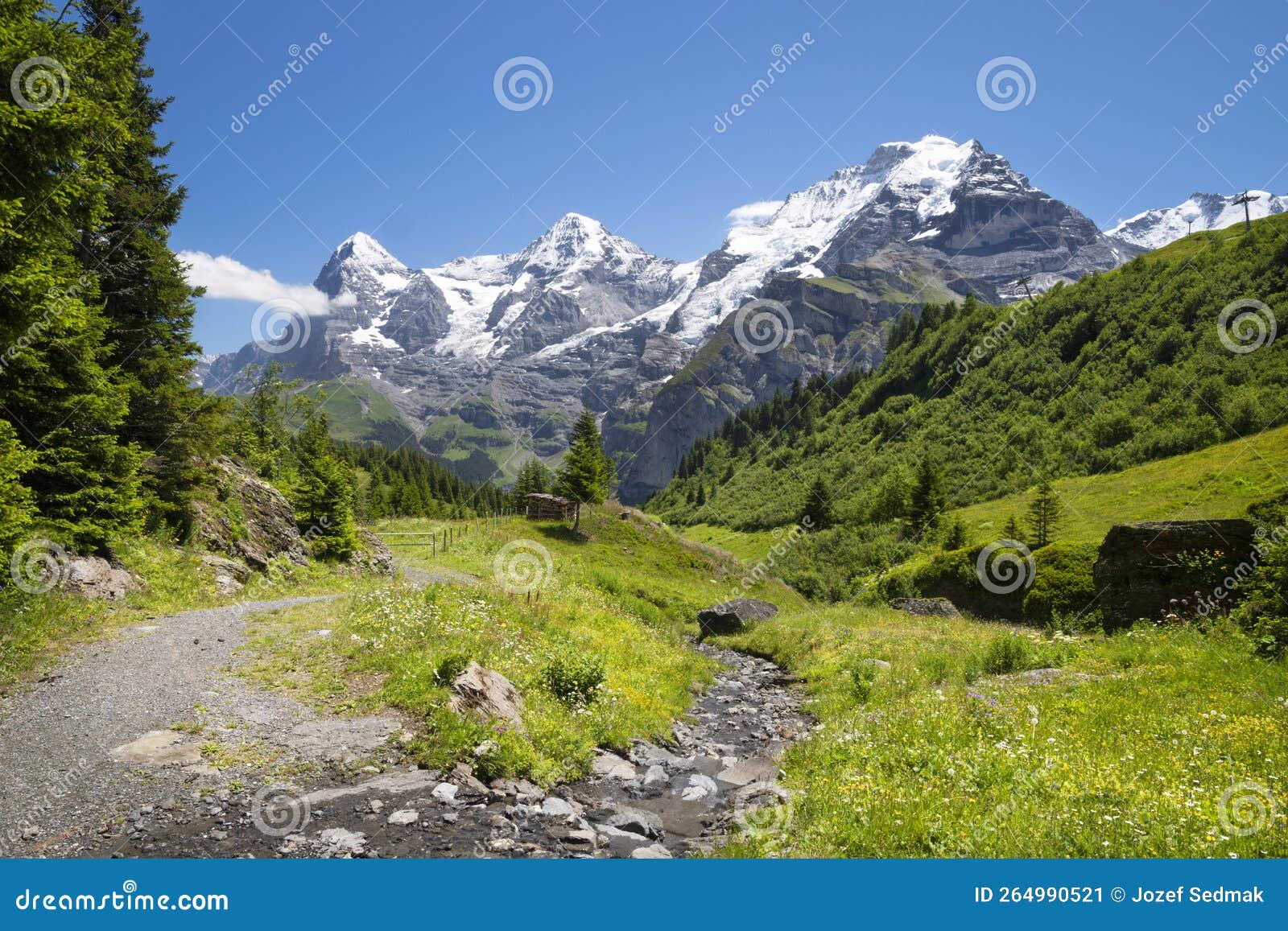 The Bernese Alps with the Jungfrau, Monch and Eiger Peaks Stock Image - Image of eiger, swiss ...