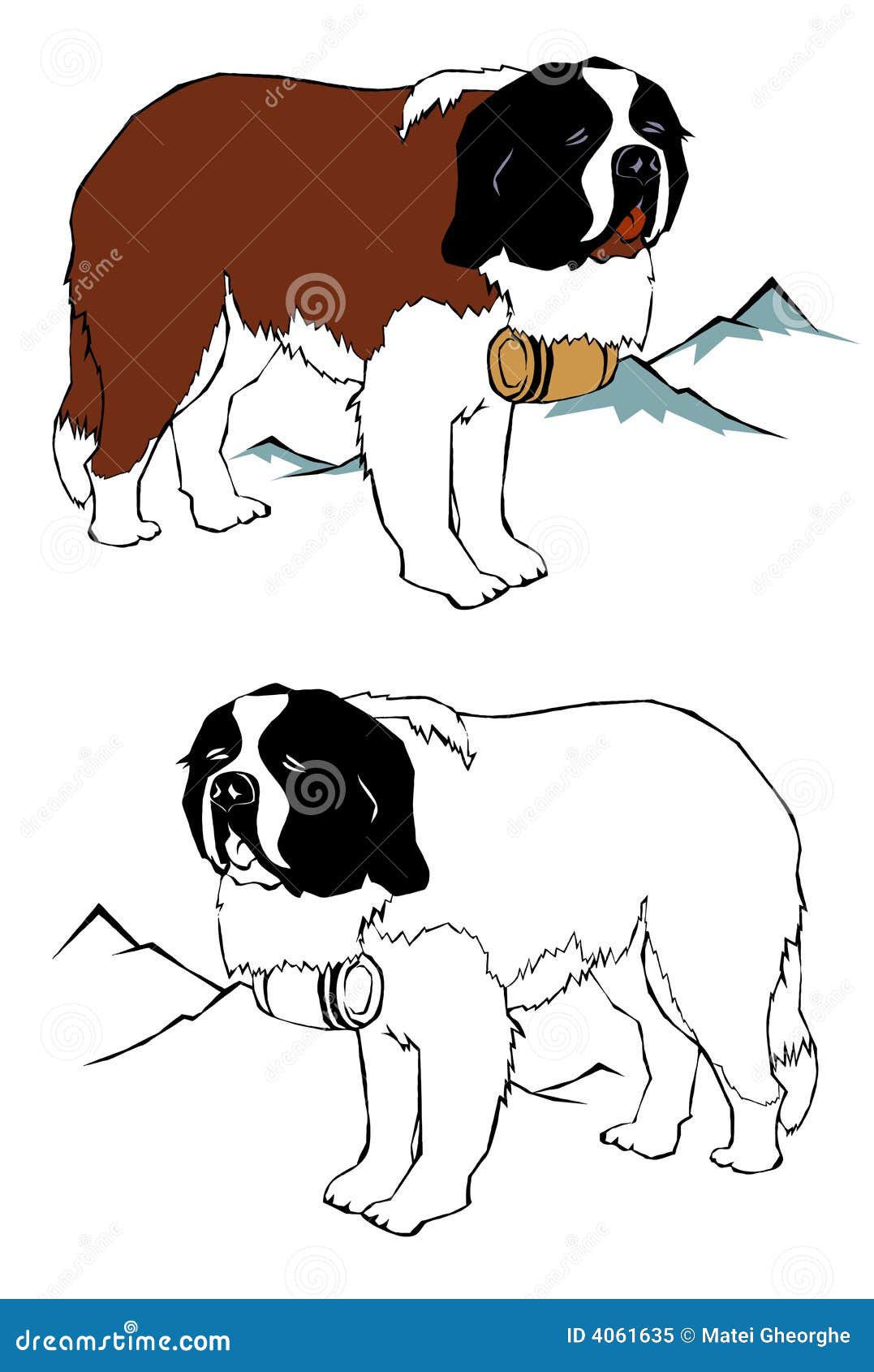 Bernhardiner-Hund stock abbildung. Illustration von buch - 4061635