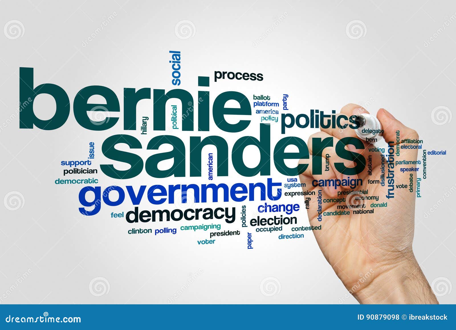 Bernie Sanders Word Cloud Concept on Grey Background Editorial Stock ...