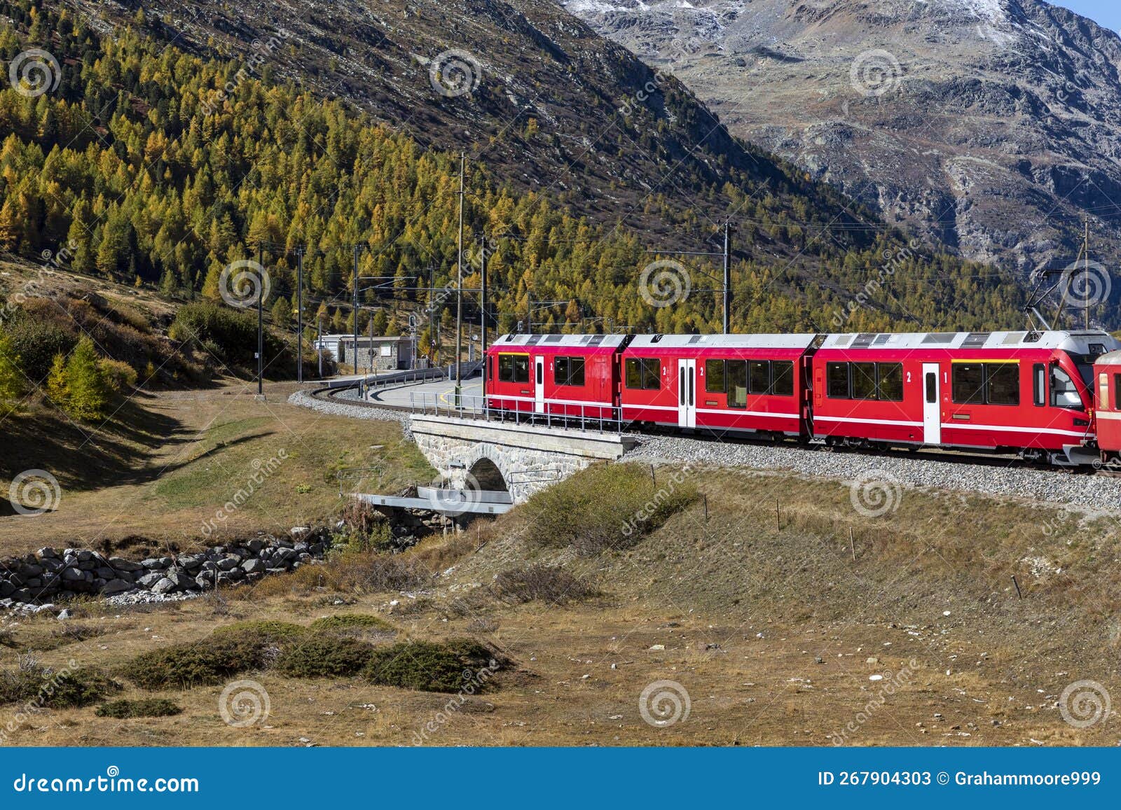 Bernina Diavolezza on the Bernina Express Line Stock Image - Image of ...