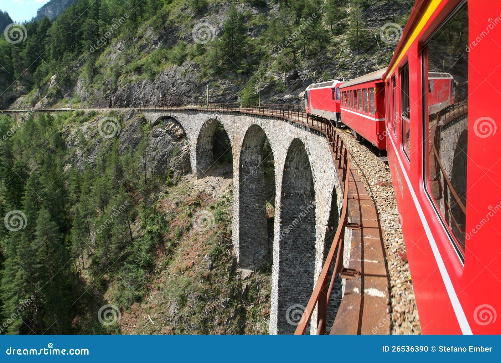 Bernina Express Train on the Swiss Alps Stock Photo - Image of unesco ...