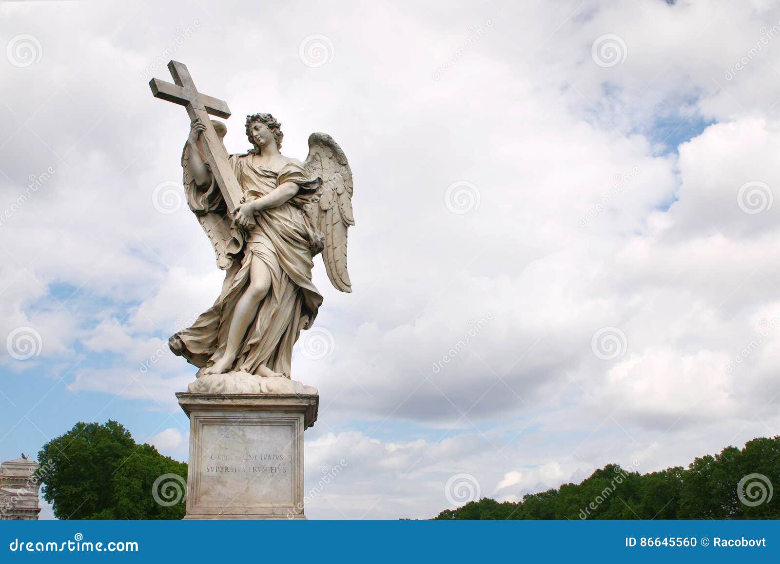 Bernini Angel Sculpture in Rome Stock Photo - Image of monument, rome ...