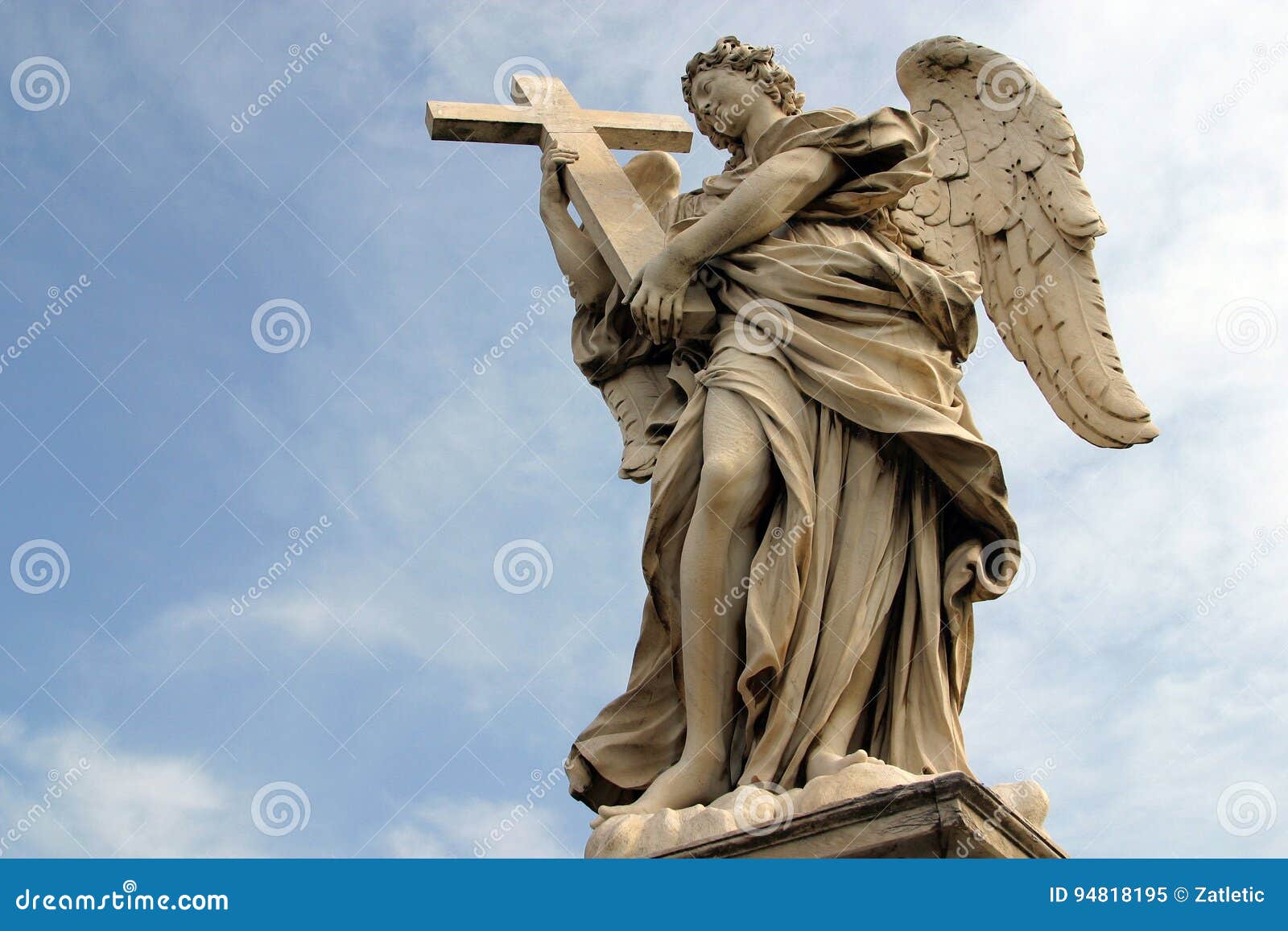 Bernini` S Engel Langs De Heilige Engelenbrug in Rome Stock Afbeelding ...