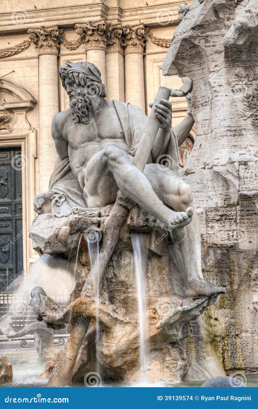 Bernini Statue in Piazza Navona, Rome Stock Photo - Image of bernini ...