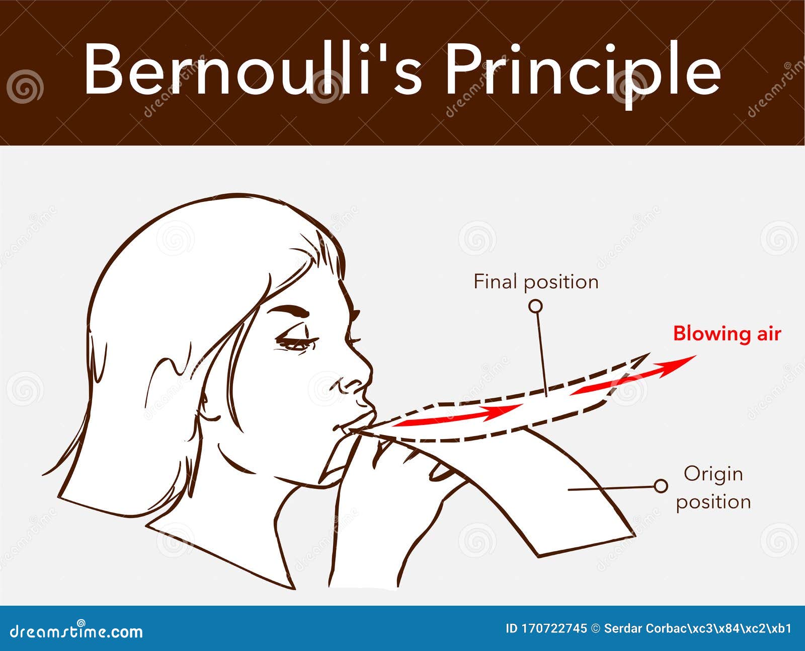 The Bernoulli`s Effect On A Sheet Of Paper Cartoon Vector ...