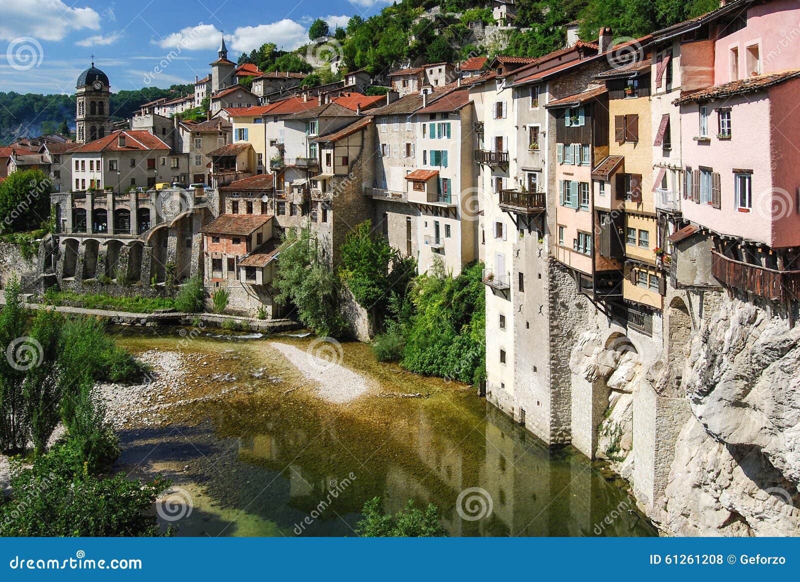 Beroemde Franse Stad Van Pont De Engelse Royans Stock Foto - Image of ...