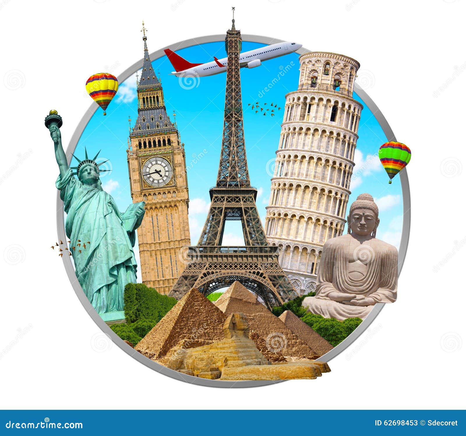Beroemde Monumenten Van De Wereld Stock Illustratie - Illustration of ...