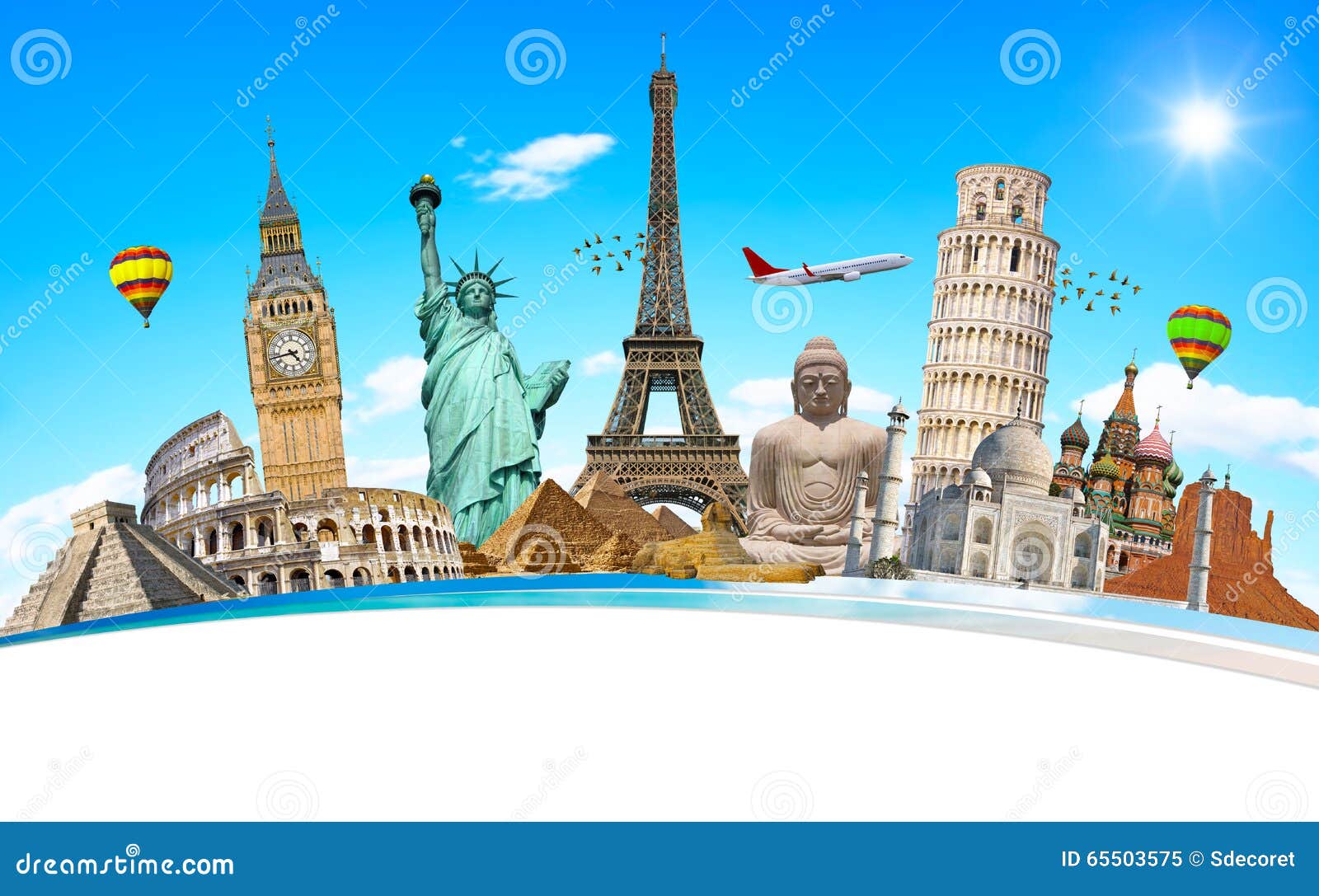 Beroemde Monumenten Van De Wereld Stock Illustratie - Illustration of ...