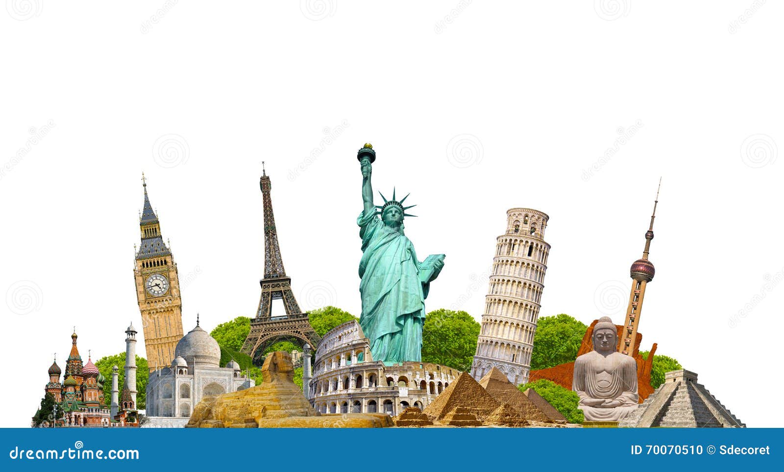 Beroemde Monumenten Van De Wereld Stock Illustratie - Illustration of ...