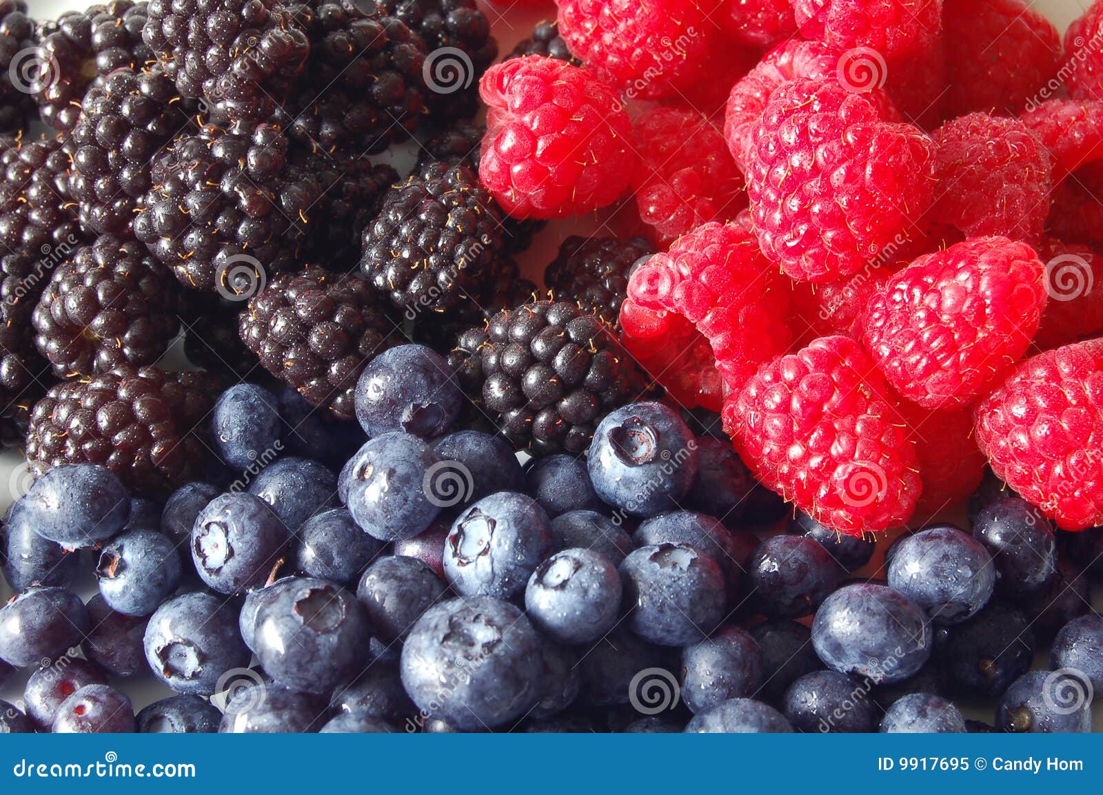 Berries, 3 kinds stock image. Image of blue, raspberries - 9917695