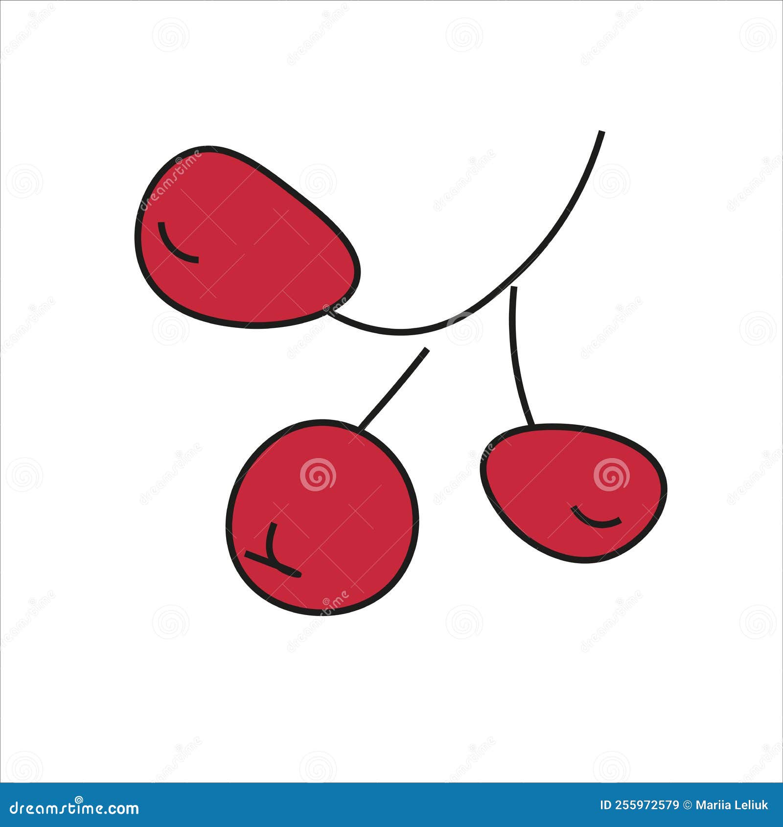 Berries of Autumn Forest Doodle Illustration Cartoon Stock Vector ...