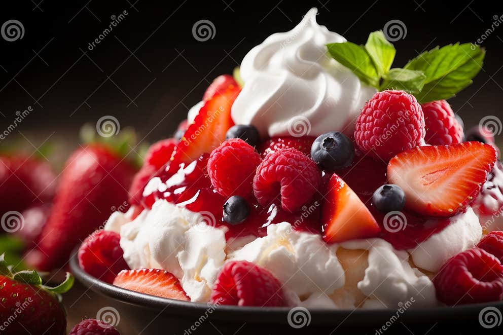 Berries Cream Generate Ai Stock Image Image Of Mint 286317707