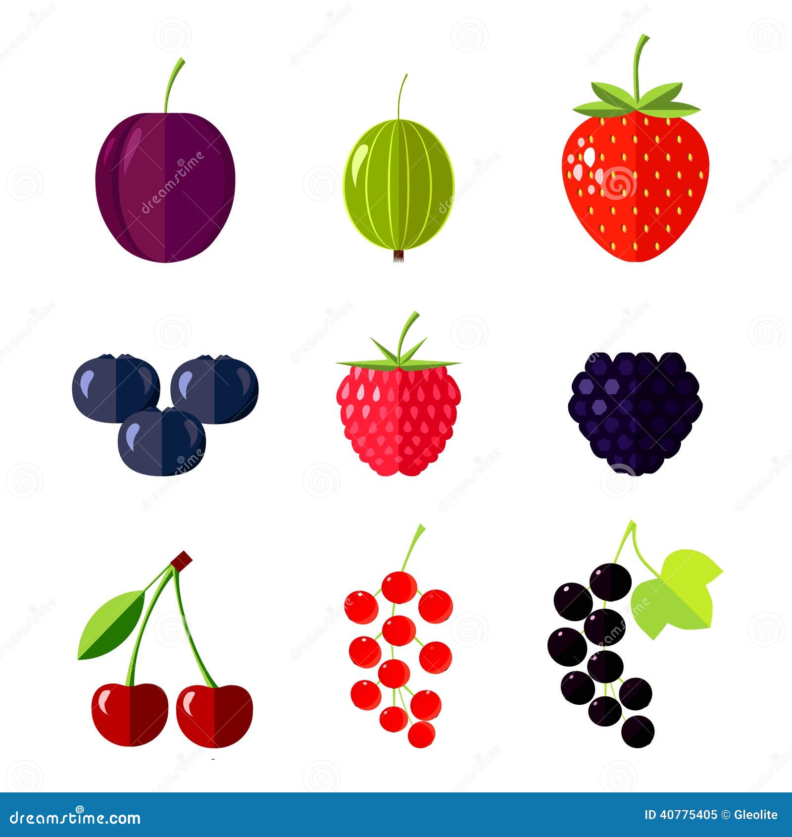 Berries. Flat Vector Illustration Stock Vector - Illustration of blackberry, flat: 40775405