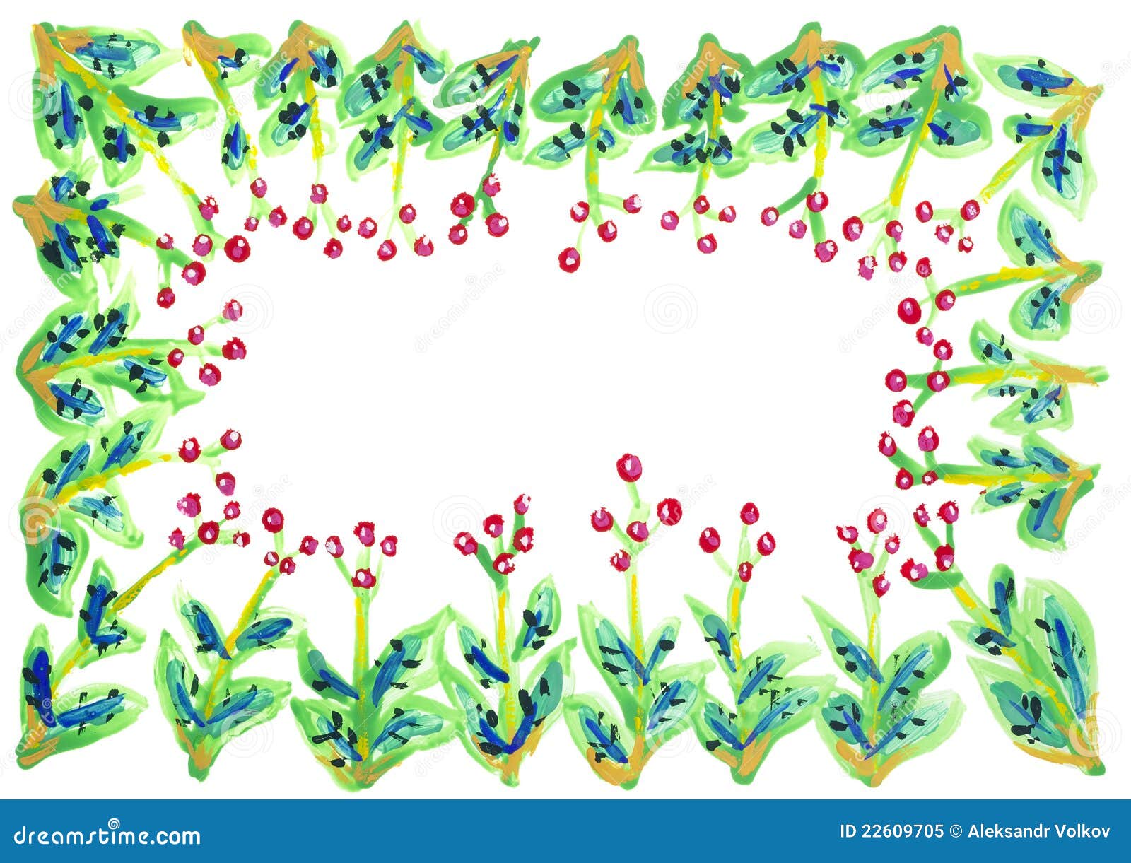 Berries Floral Isolated Abstract Frame Stock Image - Image of berries ...