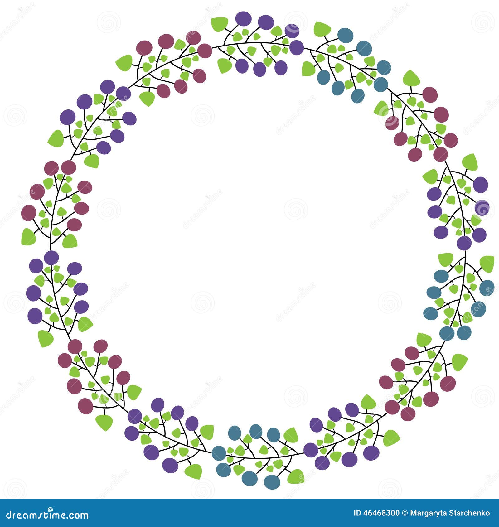 Berries frame stock vector. Illustration of wreath, vector - 46468300