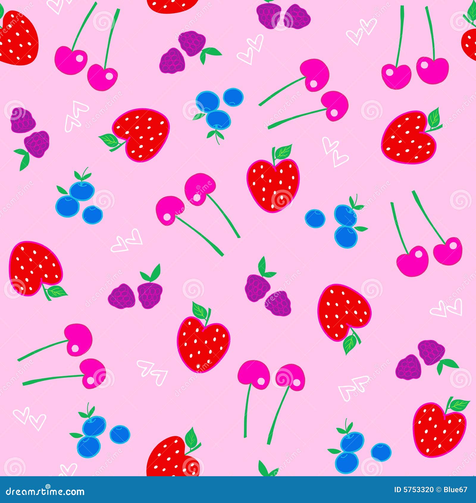 Berries Fruit Seamless Repeat Pattern Vector Stock Vector