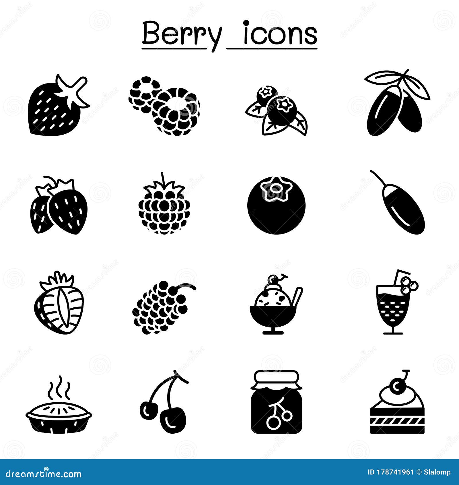 Berries Icon Set Vector Illustration Graphic Design Stock Vector ...