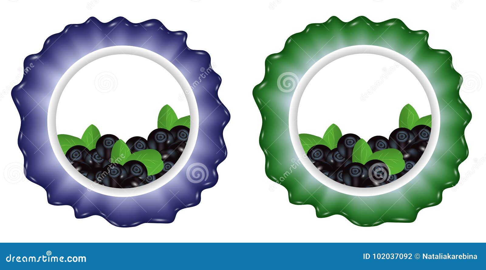 Berries Label with Blueberries. Template for Design Stock Vector ...