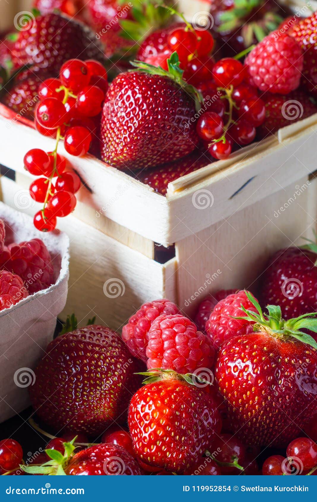 Berries Mix with Redcurrant, Strawberry and Raspberry Stock Photo ...