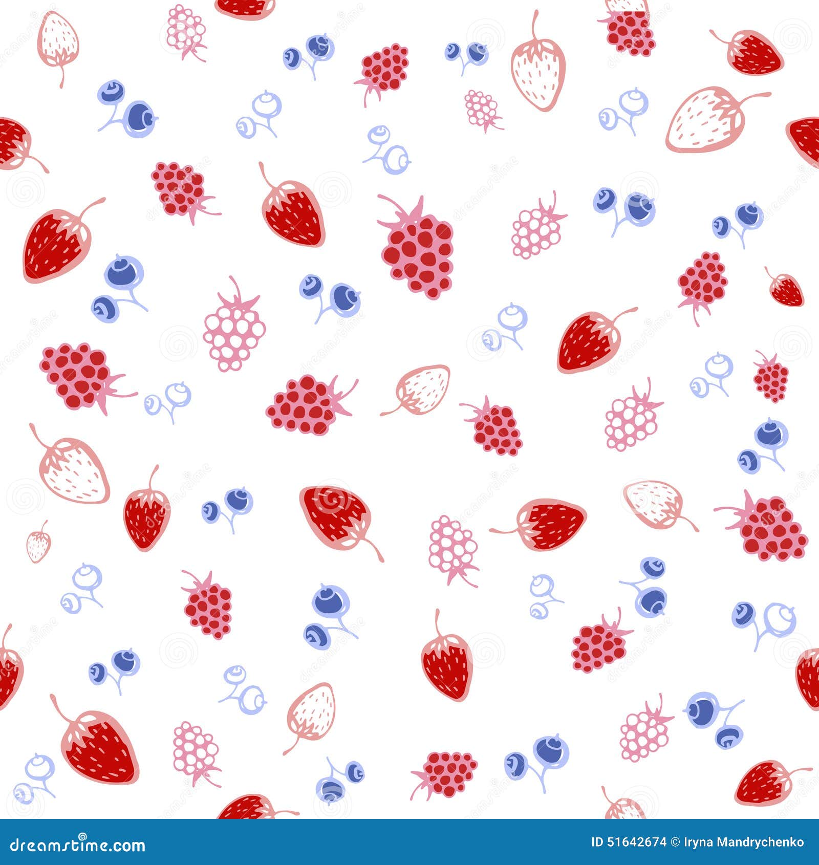 Berries Mix Seamless Pattern Stock Vector - Illustration of blue ...
